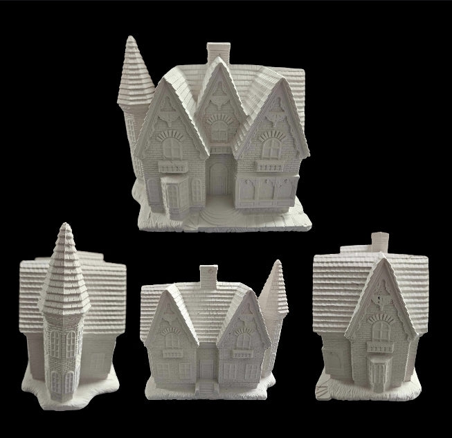 Mansion Village House Unpainted Ceramic Bisque VIP – K & C Ceramics